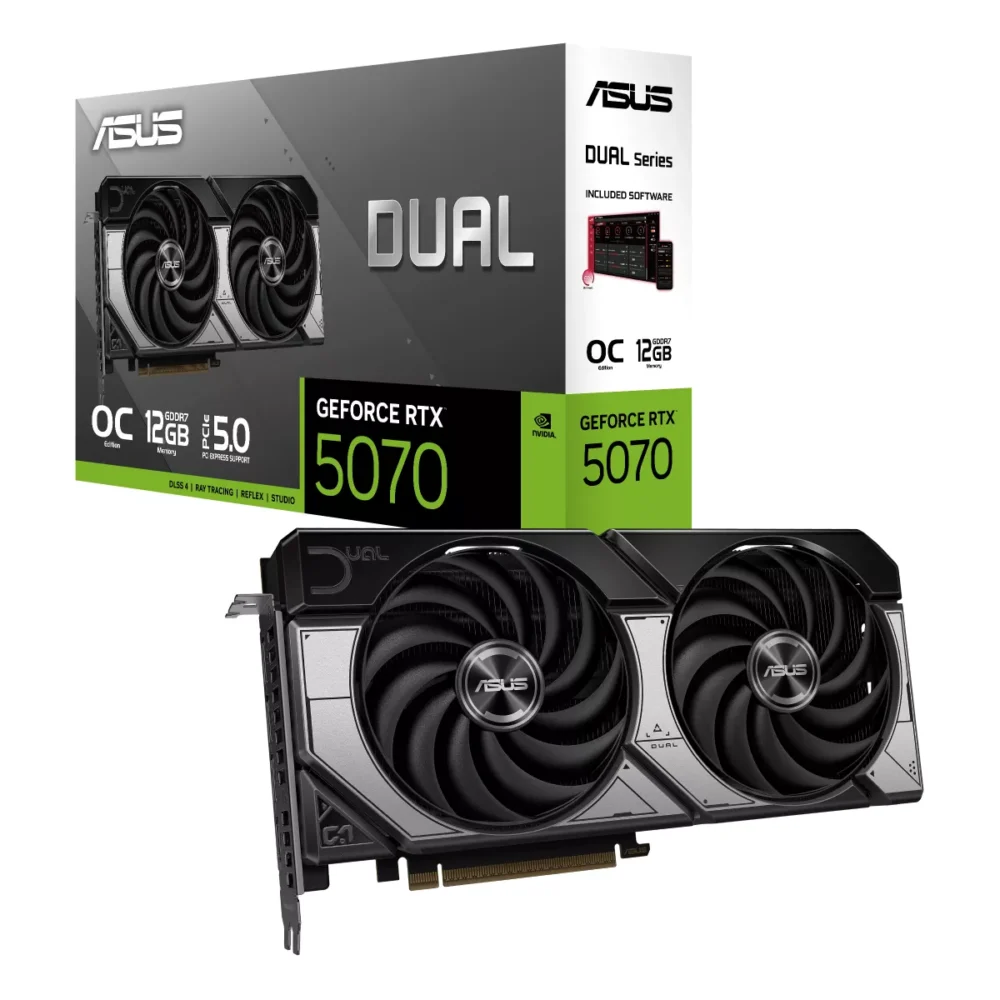 ASUS DUAL RTX 5070 - 12GB OC DUAL FAN - BLACK - AGT Computers
